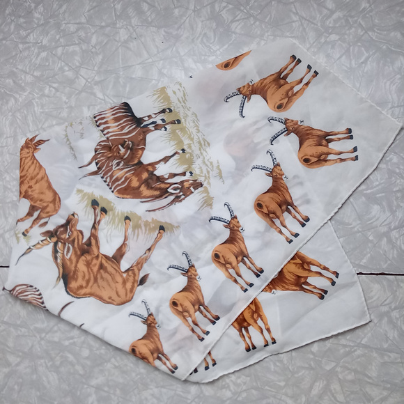 Vintage | Accessories | Vintage African Animals Wildlife Scarf M In ...